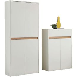 Home Affaire Garderoben-Set &raquo;City/Giron, moderne Garderobe, viel Stauraum, ca. 48 Schuhe&laquo; Set, 2 Stk. tlg. wei&szlig; Holzwerkstoff B/H/T: 170cmcm x 195cmcm