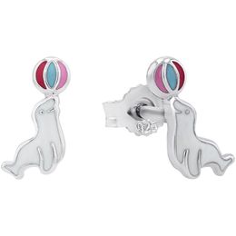 Amor Damen Paar Ohrstecker &raquo;Robbe-Design&laquo; Made in Germany - mit Emaille silber Silber 925 (Sterlingsilber)