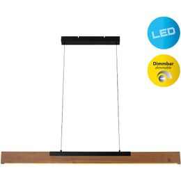N&auml;ve n&auml;ve LED Pendelleuchte &raquo;Wilma&laquo; LED-Modul 1 Stk. Warmwei&szlig; mit Holz, dimmbar per Wandschalter, Memoryfunktion, h&ouml;henverstellbar braun 1, H: 150cm, 1 Stk