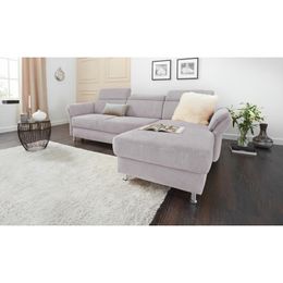 Sit & More sit&more Ecksofa &raquo;Avignon L-Form&laquo; Kopfteilverstellung, wahlweise mit Schlaffunktion und Bettkasten silber Flachgewebe (90% Polyester, 10% Polyamid);