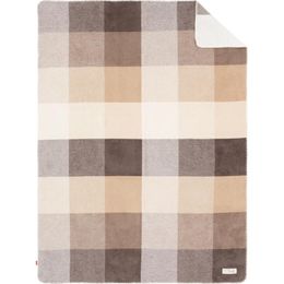 s.Oliver Wohndecke &raquo;Jacquard Decke s.Oliver&laquo; im Karo-Design, Kuscheldecke beige Mischgewebe B/L: 150cm x 200cm