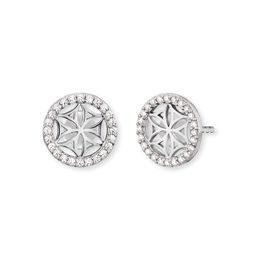 Engelsrufer Damen Paar Ohrstecker &raquo;LEBENSBLUME&laquo; mit Zirkonia (synth.) silber 10mm, Silber 925 (Sterlingsilber)