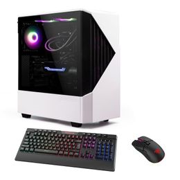 GAMEMAX Gaming-PC &raquo;Horizon 7609 AMD Ryzen 5 5500 RTX 5060 32GB DDR4 1TB SSD&laquo; Windows 11 wei&szlig; WLAN AC, 1x PS/2, 2x USB 2.0, 4x USB 3.2 Gen 1, 3x Audio,