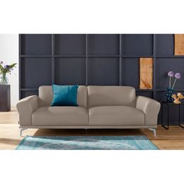 W.Schillig 2,5-Sitzer &raquo;montanaa&laquo; mit Metallf&uuml;&szlig;en in Silber matt, Breite 232 cm braun B/H/T: 232cm x 78cm x 94cm, Longlife Xtra-Leder Z59