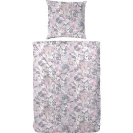 Primera Bettw&auml;sche &raquo;Autumn Leave&laquo; 2 Stk. mit herbstlichen Bl&auml;ttern rosa Mako-Satin, Obermaterial: 100% Baumwolle B/L: 135cm x 200cm, 1 Stk., 1 Stk., Mako-