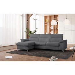 Sit & More sit&more Ecksofa &raquo;Astoria L-Form&laquo; wahlweise mit motorischer Relaxfunktion grau 100% Polyester B/H/T: 260cm x 91cm x 175cm, Flachgewebe, Recamiere 