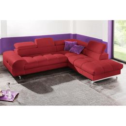 COTTA Ecksofa &raquo;Chef L-Form&laquo; mit Kopfteilverstellung, edle Metallkufen, optional Schlaffunktion Luxus-Microfaser (100% Polyester);Kunstleder Softlux ;