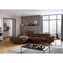 W.Schillig Ecksofa &raquo;piedroo, Designsofa mit tollem Sitzkomfort, bequem und elegant, L-Form&laquo; Kopfteilverstellung, wahlweise mit Sitztiefenverstellung, 