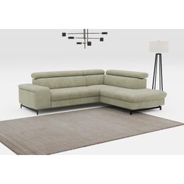 COTTA Ecksofa &raquo;Emma L-Form, B: 262 cm&laquo; mit Kopfteilverstellung, optional Schlaffunktion & Bettkasten gr&uuml;n B/H/T: 262cm x 97cm x 215cm, Struktur weich,