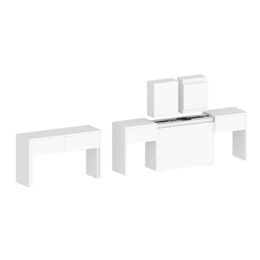 Home Affaire Sitzgruppe &raquo;Praktika&laquo; Spar-Set, Set beinhaltet 2 B&auml;nke, 2 Stk. tlg. Je Bank ausziehbar bis 290 cm wei&szlig; B/H/T: 290cm x 45cm x 25cm, 