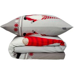 Schiesser Bettw&auml;sche &raquo;Balduin aus weichem Baumwollflanell mit Winterprint&laquo; 2 Stk. Made in Green grau Feinbiber, Obermaterial: 100% Baumwolle B/L: 135cm x 200cm,
