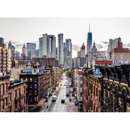 Livingwalls living walls Fototapete &raquo;Designwalls New York Views 1&laquo; glatt Vlies, Wand, Schr&auml;ge, Decke bunt Vlies B/L: 3,5m x 2,55m