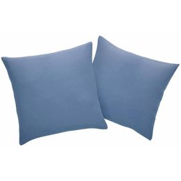 OTTO home Dekokissen &raquo;Parry Microfaser&laquo; 2-er Set, unifarben, Kissenh&uuml;llen ohne F&uuml;llung, mit Rei&szlig;verschluss blau Polyester B/L: 50cm x 50cm, 2 Stk.