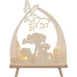 SAICO Original LED Schwibbogen &raquo;Deko-Lichterspitze, Hundefreund&laquo; inkl. einem LED-Leuchtmittel, warmwei&szlig;, BxHxT: 30x41x6 cm Holz teilmassiv B/H/T: 30cm