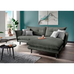 Home Affaire Ecksofa &raquo;Lazio, 255 x 180 cm, modern und bequem&laquo; Webstoff, L-Form, inkl. R&uuml;cken- und Zierkissen grau 100% Polyester B/H/T: 255cm x 94cm x