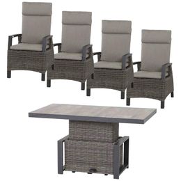 siena GARDEN Garten-Essgruppe &raquo;Corido&laquo; 5 Stk. tlg. grau Aluminium Einheitsgr&ouml;&szlig;e