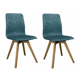 OTTO home Esszimmerstuhl &raquo;Rania&laquo; (Set) 2 Stk.Massivholzgestell, mit Keder blau Holzwerkstoff, Massivholz B/H/T: 91cm x 55cm, 2 Stk., Samtvelours, 