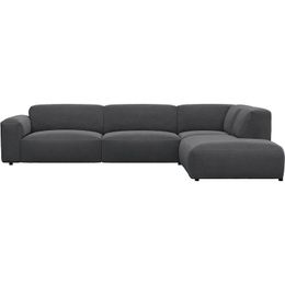 FLEXLUX Ecksofa &raquo;Lucera, super bequem durch hochwertigen Sitzaufbau mit Kaltschaum&laquo; modern & anschmiegsam, L-Form, Designsofa grau 100% Polyester B/H/