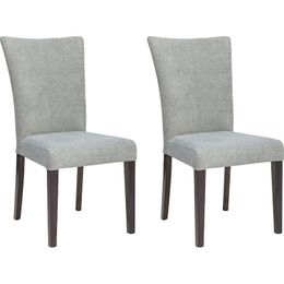Home Affaire 4-Fu&szlig;stuhl &raquo;Aspen&laquo; (Set) 2 Stk.Beine aus massiver Buche, wengefarben lackiert grau Polyester B/H/T: 46cm x 94,5cm x 59cm, 2 Stk., 
