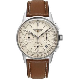 BAUHAUS Herren BAUHAUS Chronograph &raquo;G38&laquo; Quarzuhr, Armbanduhr, Herrenuhr, Made in Germany, Lederarmband, analog braun Einheitsgr&ouml;&szlig;e
