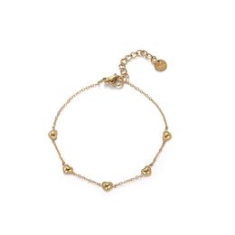 Firetti Damen Armband &raquo;Schmuck Geschenk Edelstahl Armschmuck Ankerkettenglieder Herz Liebe&laquo; gold 20cm, Edelstahl