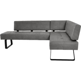 K+w Komfort & Wohnen K+W Komfort & Wohnen Eckbank &raquo;Spider II&laquo; Sitzsteppung, bequem durch Sandwichbauweise, 2 Stellma&szlig;e grau B/H/T: 227cm x 88cm x 165cm, Microfaser 1, 
