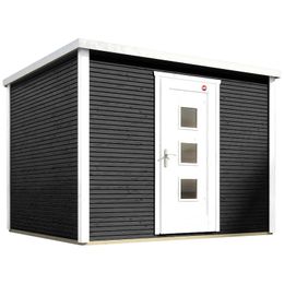 Weka Gartenhaus &raquo;WekaLine 413 Gr.2&laquo; grau Massivholz Fu&szlig;boden im Gartenhaus, Aluminium-Oberschicht