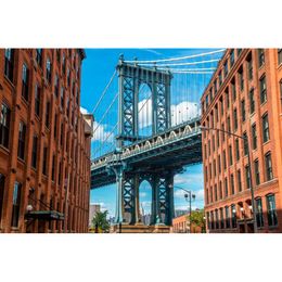 papermoon Fototapete &raquo;Brooklyn Dumbo Area&laquo; glatt bunt Vlies B/L: 3,5m x 2,6m, Bahnen: 7 Stk.