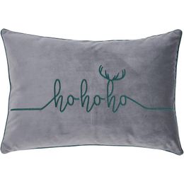done. Dekokissen &raquo;Santa's Comming&laquo; Velourstoff Anthracite grau Polyester B/L: 40cm x 60cm, 1 Stk.