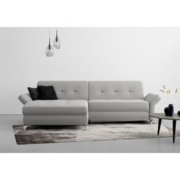 Home Affaire Ecksofa &raquo;Maredo L-Form&laquo; Federkern, wahlweise auch mit Kopfteil- und Armlehnverstellung grau 100% Polyester B/H/T: 284cm x 89cm x 179cm, 