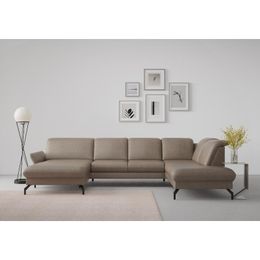 Sit & More sit&more Wohnlandschaft &raquo;Fashion U-Form&laquo; wahlweise mit Kopfteilverstellung, Vorziehsitz, motorisch, Metallf&uuml;&szlig;e grau B/H/T: 338cm x 84cm x 207cm, Luxus