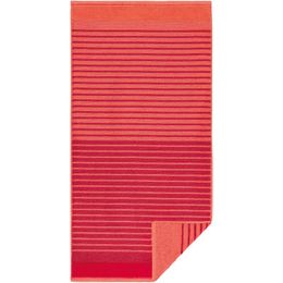 Egeria Duschtuch &raquo;Maris&laquo; Double Face mit Streifen, reine Baumwolle rot Walkfrottee, Obermaterial: 100% Baumwolle B/L: 70cmx140cm, 1 Stk., Walkfrottee