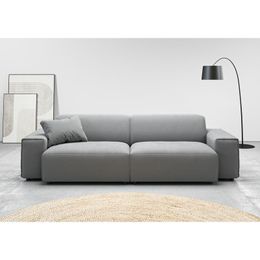 Home Affaire Big-Sofa &raquo;Glimminge auch in Breitcord, Feincord + Easy care-Bezug,&laquo; besondere Kedern&auml;hte Zierkissen grau 100% Polyester B/H/T: 254cm x 