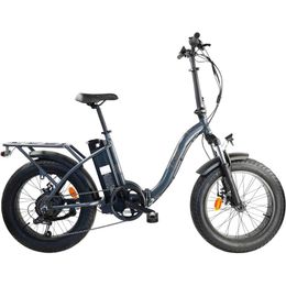 Llobe Unisex Llobe &raquo;Elektro Faltrad 20" Terrain grau&laquo; 7 Gang Shimano Tourney Schaltwerk Kettenschaltung Heckmotor 250 W blau 43cm, 20 Zoll (50,80cm)