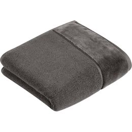Vossen Handtuch &raquo;Pure&laquo; Baumwolle & VEGAN, mit eleganter Veloursbord&uuml;re grau Webfrottier, Obermaterial: 100% Baumwolle B/L: 50cmx100cm, 2 Stk., Webfrottier