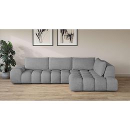 OTTO home Ecksofa &raquo;AZITA L-Form, XL 296 cm - Designsofa in Bubble-Optik&laquo; lose R&uuml;ckenkissen, traumhafte Steppung grau 100% Polyester B/H/T: 296cm x 