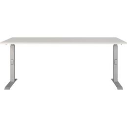 Germania Schreibtisch &raquo;GW-Agenda&laquo; h&ouml;henverstellbar von 68-91 cm, verf&uuml;gbar in verschiedenen Breiten silber B/H/T: 180cm x 91cm x 80cm,manuell 