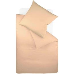 Fleuresse Bettw&auml;sche &raquo;Colours in 135x200, 155x220 oder 200x200 cm&laquo; 3 Stk. Bettw&auml;sche aus 100% Baumwolle, uni, mit Rei&szlig;verschluss beige Mako-Satin, 