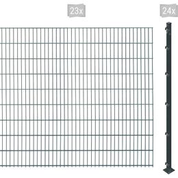Arvotec Doppelstabmattenzaun &raquo;ESSENTIAL 183 zum Aufschrauben&laquo; Zaunh&ouml;he 183 cm, Zaunl&auml;nge 2 - 60 m grau Kunststoff, Stahl H/L: 183cm x 46m, Pfosten: 24 Stk.