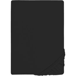 Biberna Spannbettlaken &raquo;THEA Baumwoll-Jersey mit Elasthan, 160 g/m&sup2;&laquo; Bettlaken f&uuml;r Matratzen bis 25 cm H&ouml;he, pflegeleicht, b&uuml;gelfrei schwarz Jersey-Elasthan, 