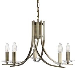 Searchlight Kronleuchter &raquo;H&auml;ngeleuchte Ascona, 5-flammig&laquo; E14 1 Stk. Elegante Optik gold 5, &Oslash; 62cm H: 36cm, 1 Stk.