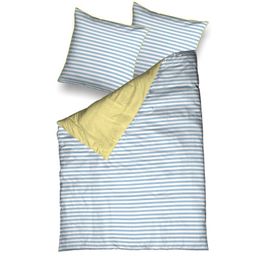 CASATEX Bettw&auml;sche &raquo;Capri&laquo; 2 Stk. klassisch, modern, Streifen-Wend-Bettbezug, Zierrand am Bettbezug bunt Satin, Obermaterial: 100% Baumwolle B/L: 