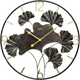 AMS Unisex AMS Wanduhr Quarzuhr, Metall, Wohnzimmer, Esszimmer, K&uuml;che, Arbeitszimmer, B&uuml;ro bunt &Oslash; 50cm