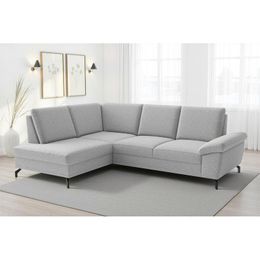 Sit & More sit&more Ecksofa &raquo;Chelsea L-Form, B: 264 cm, mit Armteil-& Sitztiefenverstellung&laquo; optional Schlaffunktion und Bettkasten grau 100% Polyester B/H/T: 