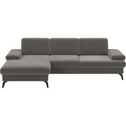 Sit & More sit&more Ecksofa &raquo;Morris L-Form, inkl. Sitztiefenverstellung&laquo; wahlweise mit Armteilverstellung, Schlaffunktion & Bettkasten braun 100% Polyester B/H/T