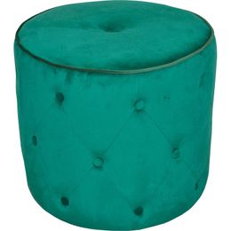 Home Affaire Hocker 1 Stk. tlg. gr&uuml;n Samtbezug 100% Polyester B/H/T: 50cm x 45cm x 50cm, Samt