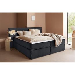 LeGer Home by Lena Gercke Boxspringbett &raquo;Yuma&laquo; incl. Topper, in 4 Breiten, 3 Matratzenarten und je 2 H&auml;rtegraden grau 100% Polyester Liegefl&auml;che B/L: 