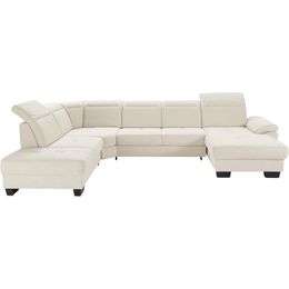 OTTO home Wohnlandschaft &raquo;Cornwall U-Form&laquo; inkl. Sitztiefenverstellung, wahlweise mit Schlaffunktion beige Struktur fein (100% Polyester);Luxus-