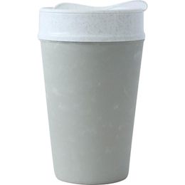 Koziol Coffee-to-go-Becher &raquo;ISO TO GO&laquo; 100% biobasiertes Material,doppelwandig,melaminfrei,recycelbar,400ml grau Holz, Kunststoff &Oslash; 9,4cm x 15cm, 