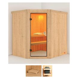 Karibu Sauna &raquo;Laila&laquo; Set, ohne Ofen beige ohne Ofen, (ohne Ofen)